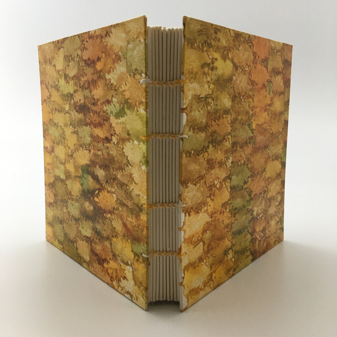 Handmade Coptic Bound Art Book, Medium Size Sketchbook, Hand Painted ...