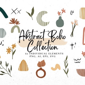 Boho SVG Bundle Bohemian Clip Art Set Botanical Flower Svg - Etsy Canada