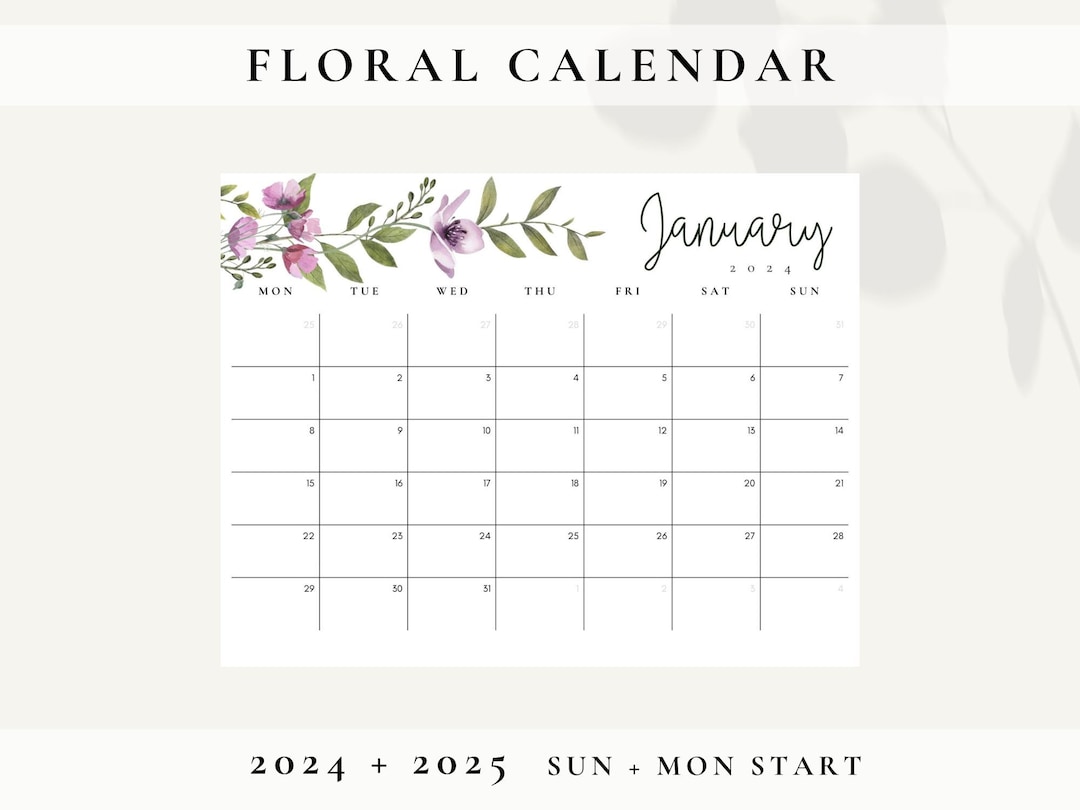 2024 and 2025 Calendar Printable, Monthly Calendar Planner, Neutral ...