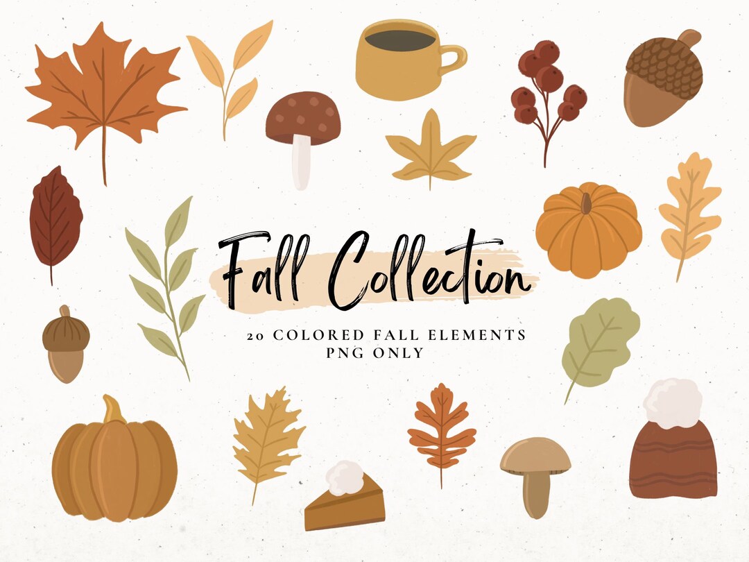 Fall Leaves Clip Art, Fall Clip Art Bundle, Autumn PNG Files, Seasonal ...