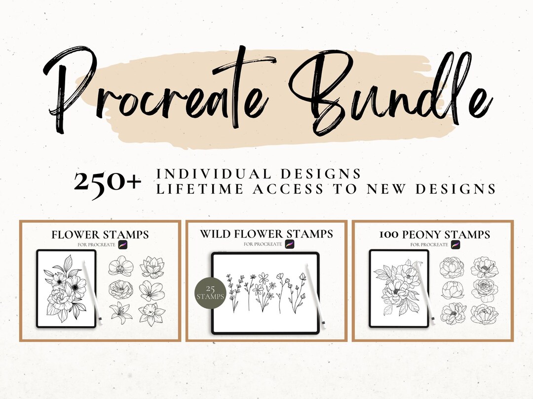 Procreate Stamp Bundle Plant Clip Art Bundle Commercial Use - Etsy