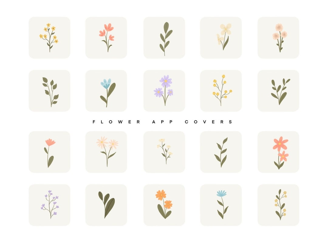 IPhone Ios 14 Icons Neutral, App Icons Minimal, iPhone Flower Icons ...