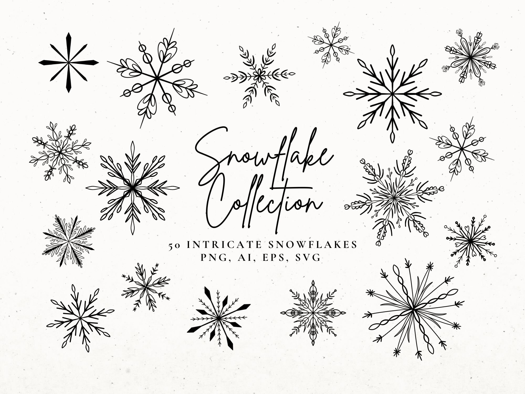 Snowflake Clip Art Christmas SVG Detailed Snowflake PNG - Etsy