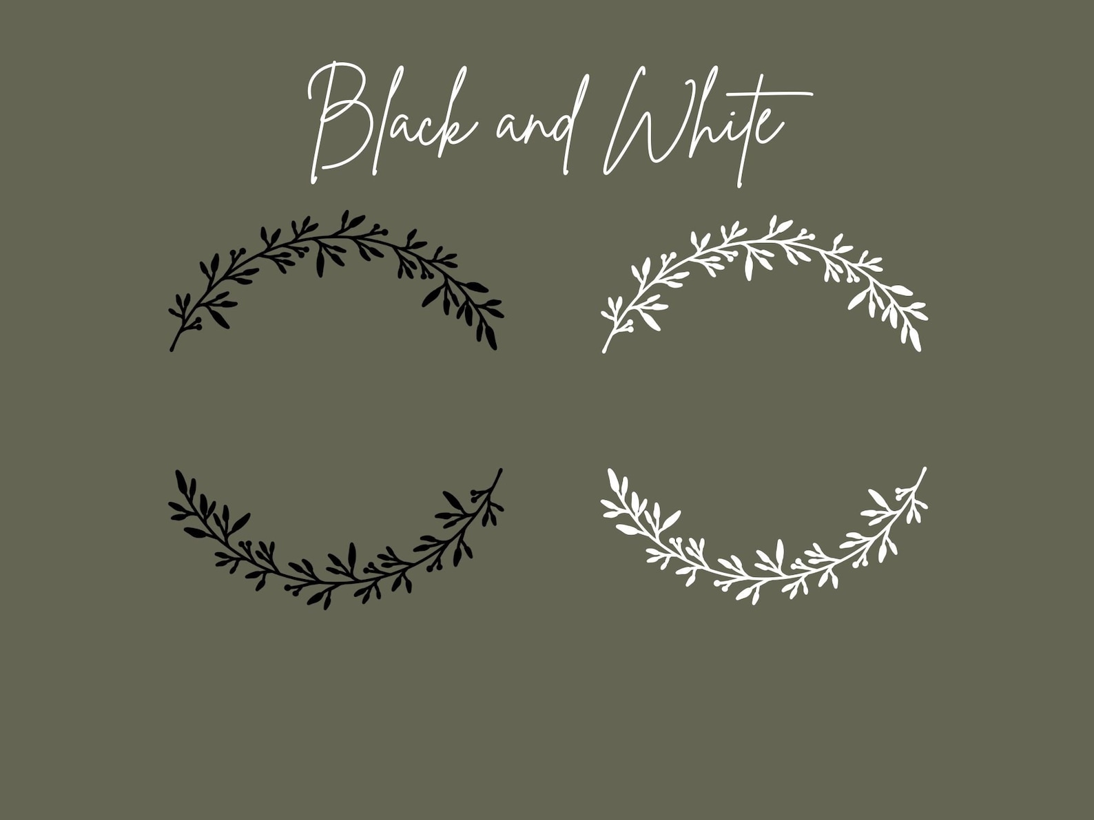 Botanical Wreath Svg Hand Drawn Laurel Wreath Clip Art - Etsy