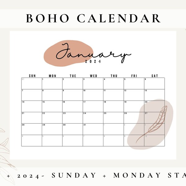 Printable Calendar - Etsy