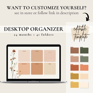 2024 and 2025 Flower Desktop Organizer, Wallpaper Aesthetic Desktop ...