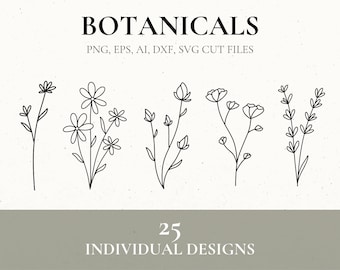 Set of 12 Dainty Floral Svg Dainty Leaf Svg (Download Now) - Etsy