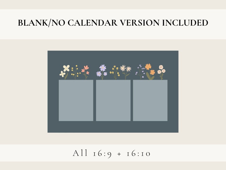 Flower Desktop Organizer 2022 2023 Wallpaper Aesthetic - Etsy