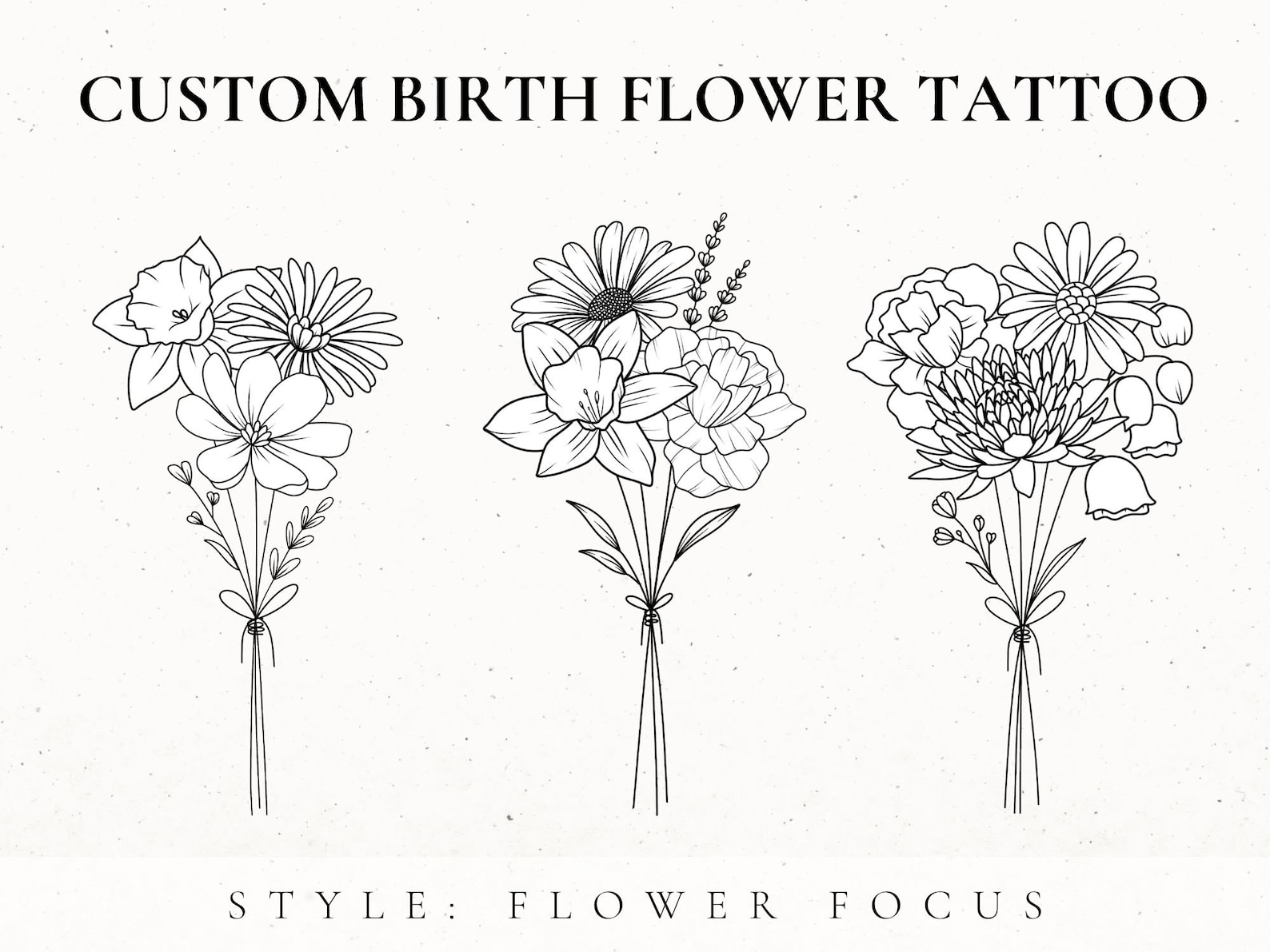 Custom Birth Flower Tattoo Design Birth Month Flower SVG - Etsy