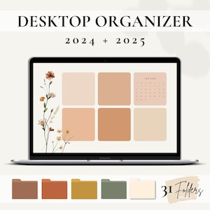2024 and 2025 Flower Desktop Organizer, Wallpaper Aesthetic Desktop ...