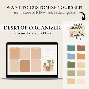 2023 and 2024 Desktop Organizer, Digital Planner, Boho Plant Calendar ...