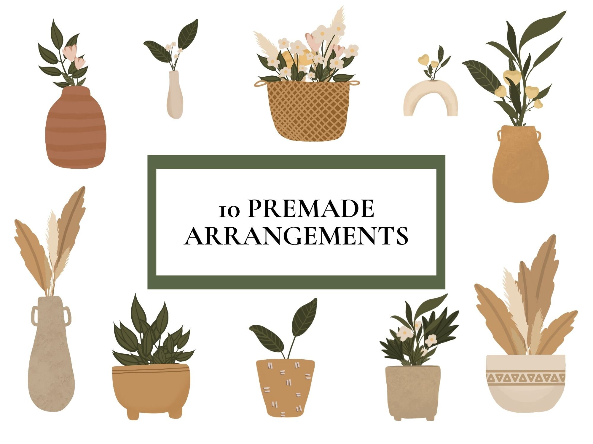 Boho SVG Bundle Bohemian Clip Art Set Botanical Flower Svg - Etsy