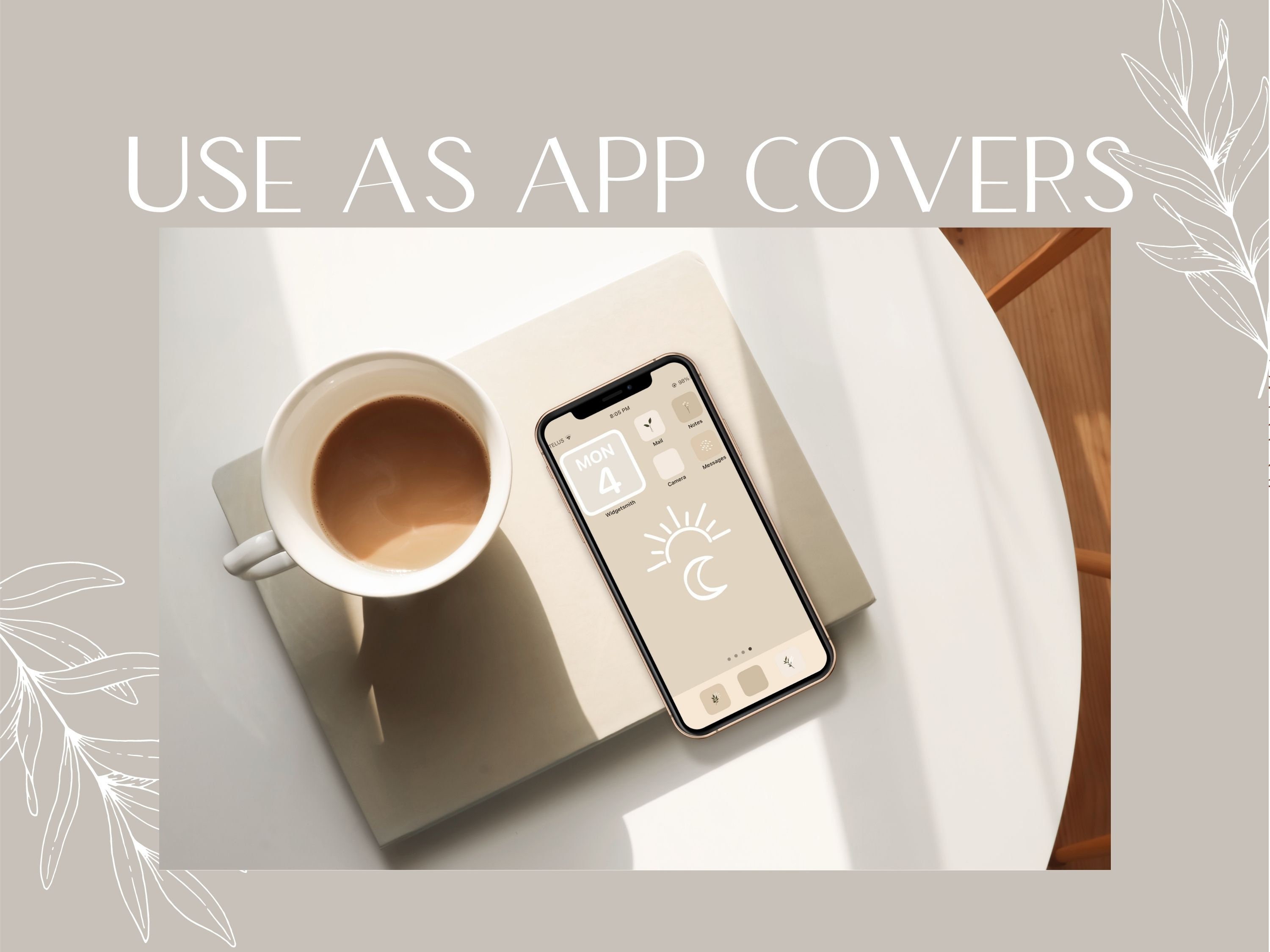 Iphone Ios 14 Icons Neutral App Icons Minimal Neutral Iphone - Etsy