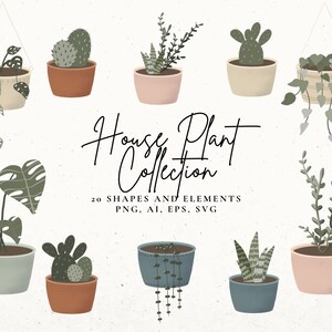 Indoor Plants SVG Bundle house Plant Clip Art Set Botanical | Etsy