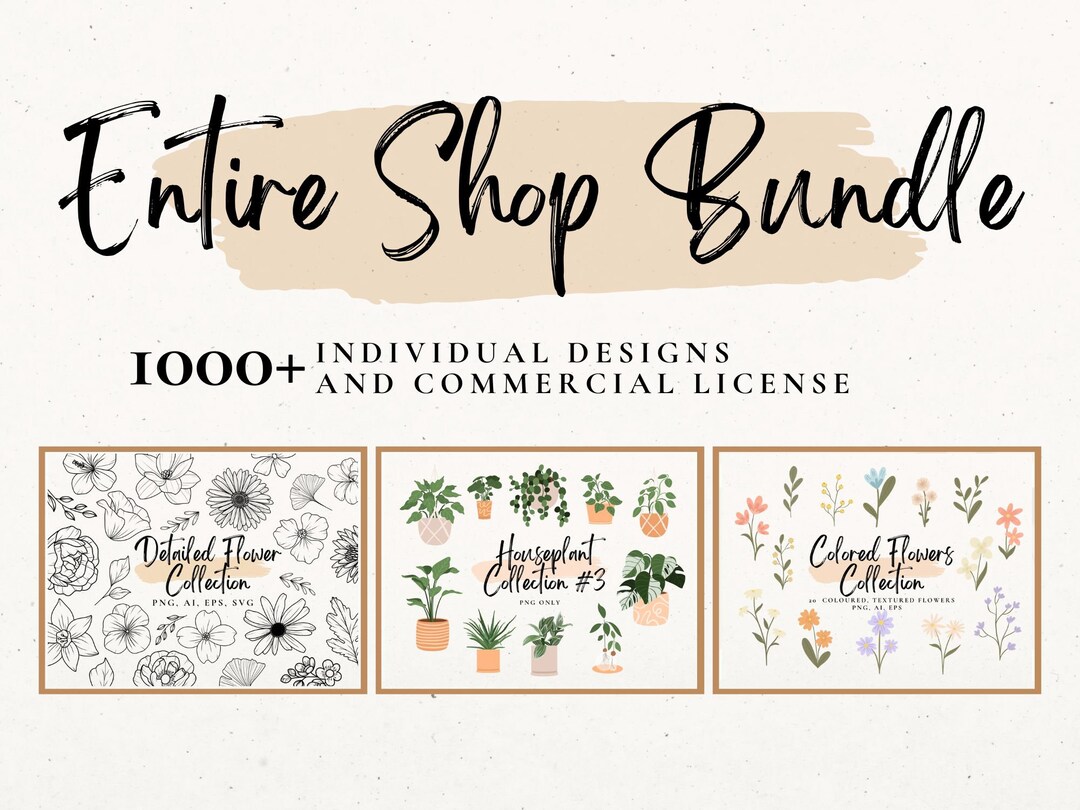 Entire Shop Bundle, Boho SVG Bundle Commercial Use, Bohemian Clip Art ...