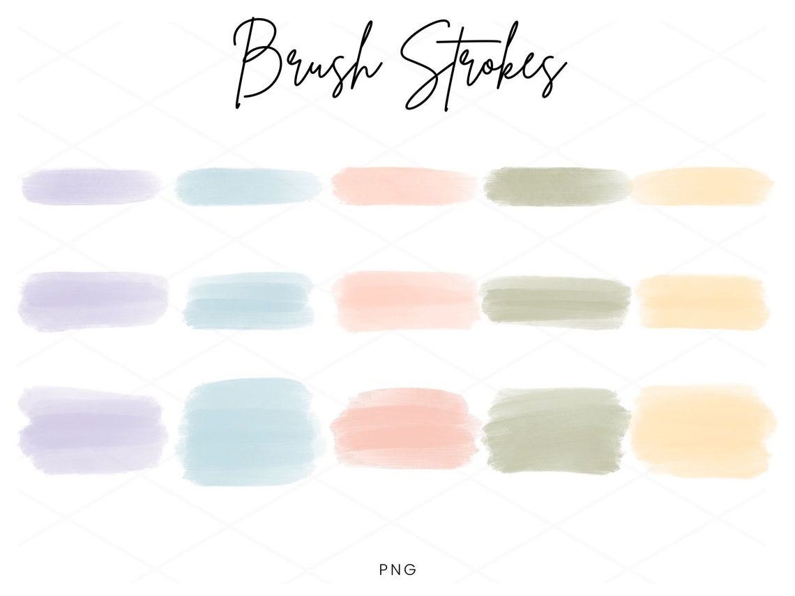 Brush Strokes Clip Art Bundle, Hand Drawn Paint Brushes, Watercolour ...