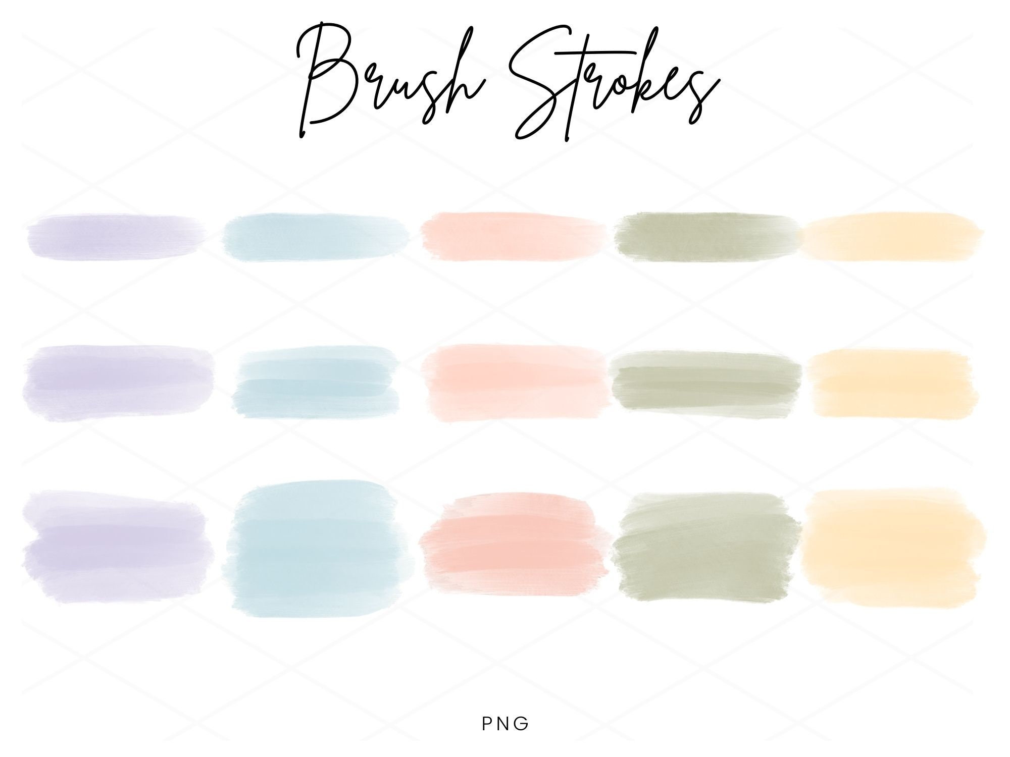 Brush Strokes Clip Art Bundle Hand Drawn Paint Brushes - Etsy