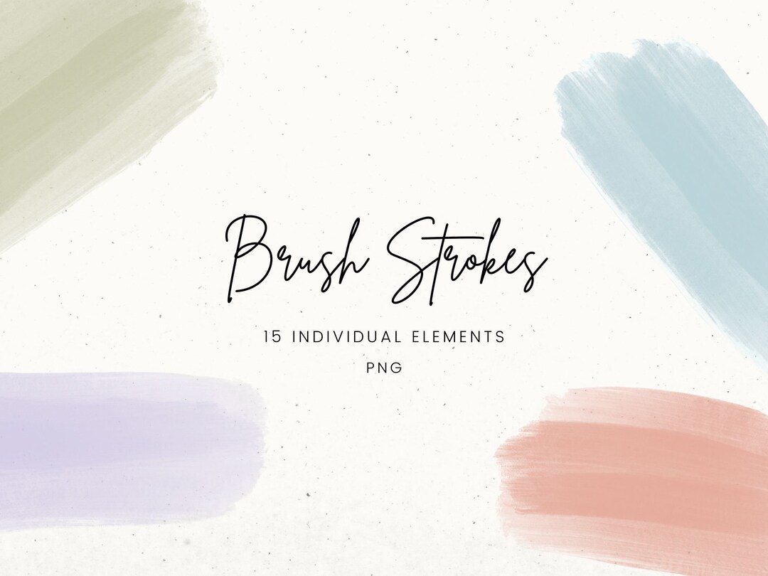 Brush Strokes Clip Art Bundle, Hand Drawn Paint Brushes, Watercolour ...