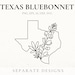 Texas Bluebonnet SVG, Floral T Shirt Design, Texas Clip Art Set ...