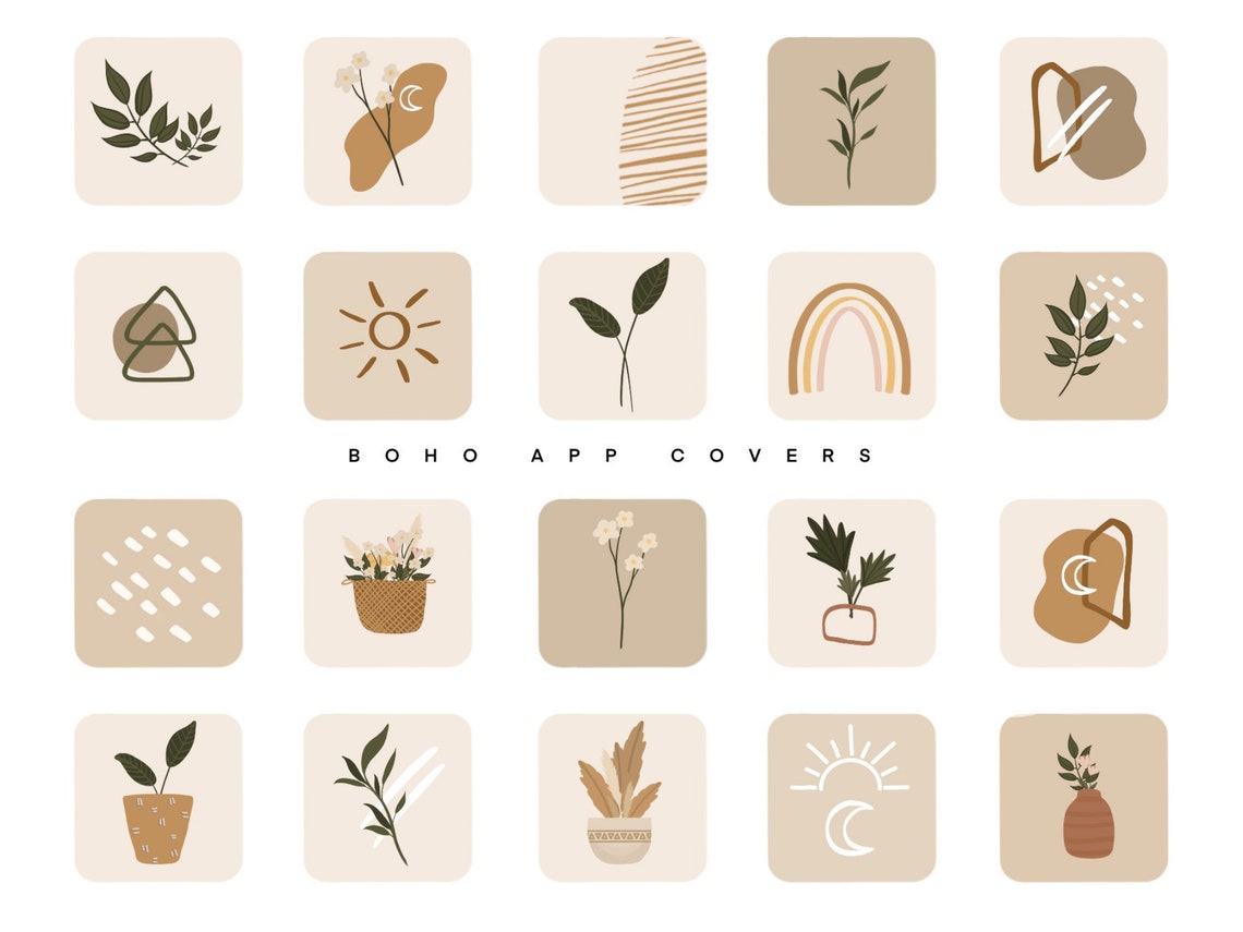 Iphone Ios 14 Icons Neutral App Icons Minimal Neutral Iphone - Etsy