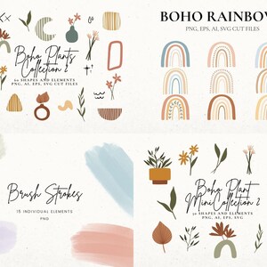 Entire Shop Bundle, Boho SVG Bundle Commercial Use, Bohemian Clip Art ...