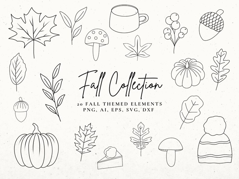 Fall Leaves SVG Fall Clip Art Bundle Autumn PNG Files Fall - Etsy