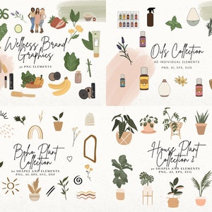 Entire Shop Bundle, Boho SVG Bundle Commercial Use, Bohemian Clip Art ...