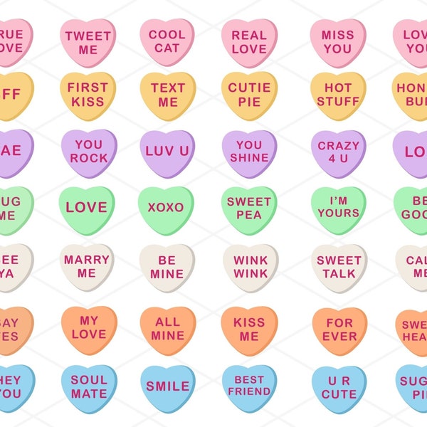 Conversation Hearts Stencil Svg - Etsy