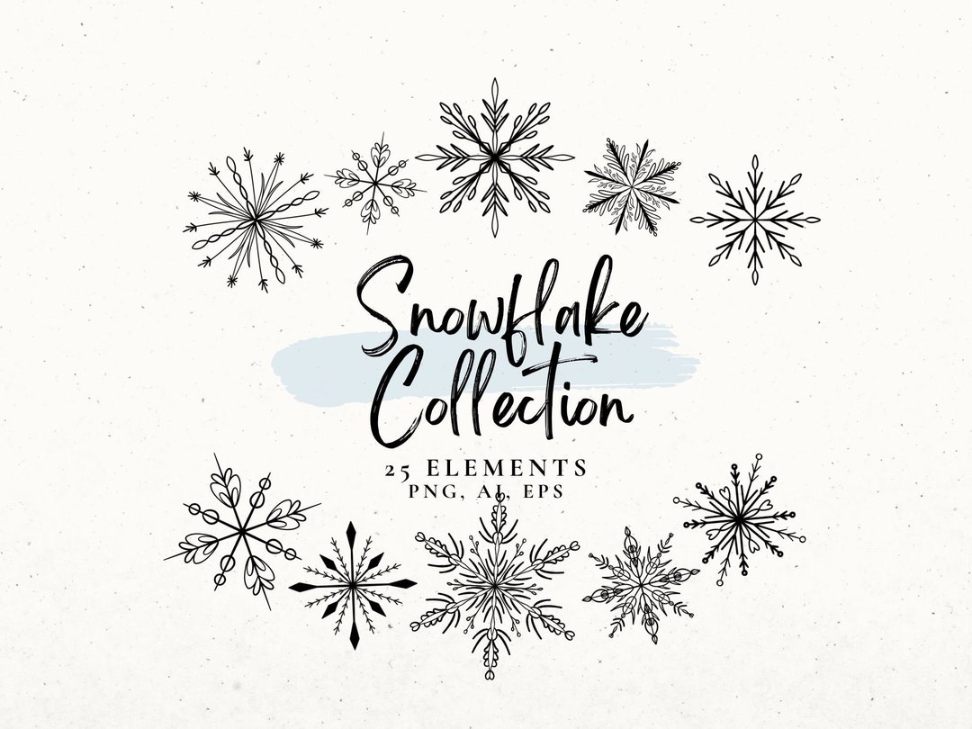 Snowflake Clip Art, Christmas SVG, Detailed Snowflake PNG Files ...