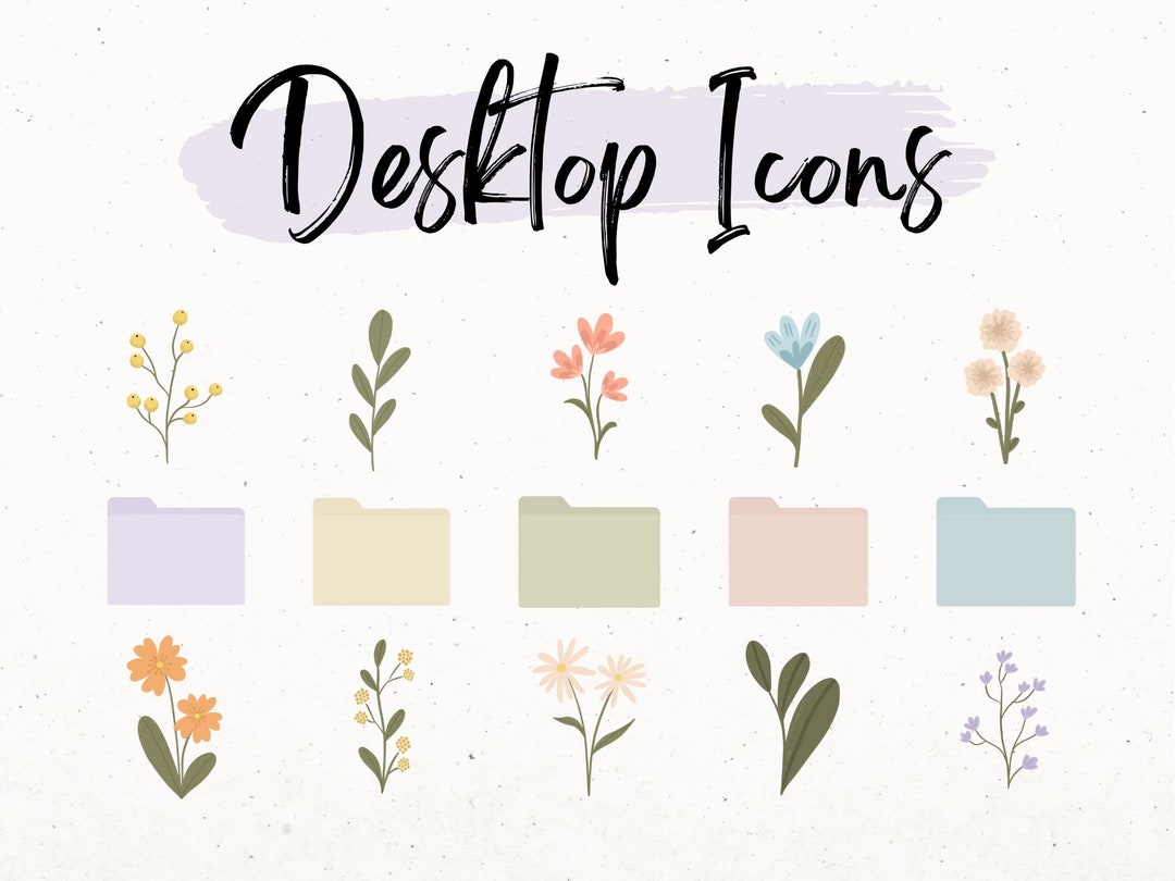 Desktop Icons Macbook Folder Icons Flower Icons Desktop - Etsy