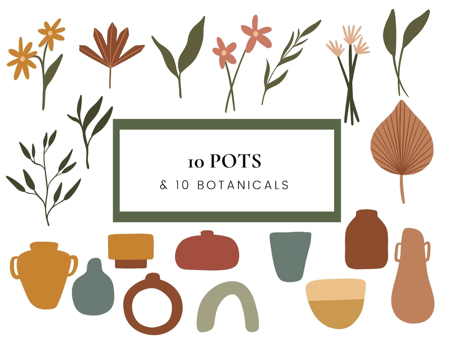 Boho SVG Bundle, Bohemian Clip Art Set, Botanical Flower Svg, Abstract ...