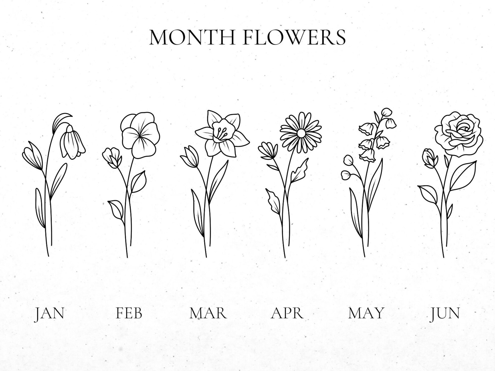Custom Flower Name, Birth Flower Tattoo Design Commission, Birth Month ...