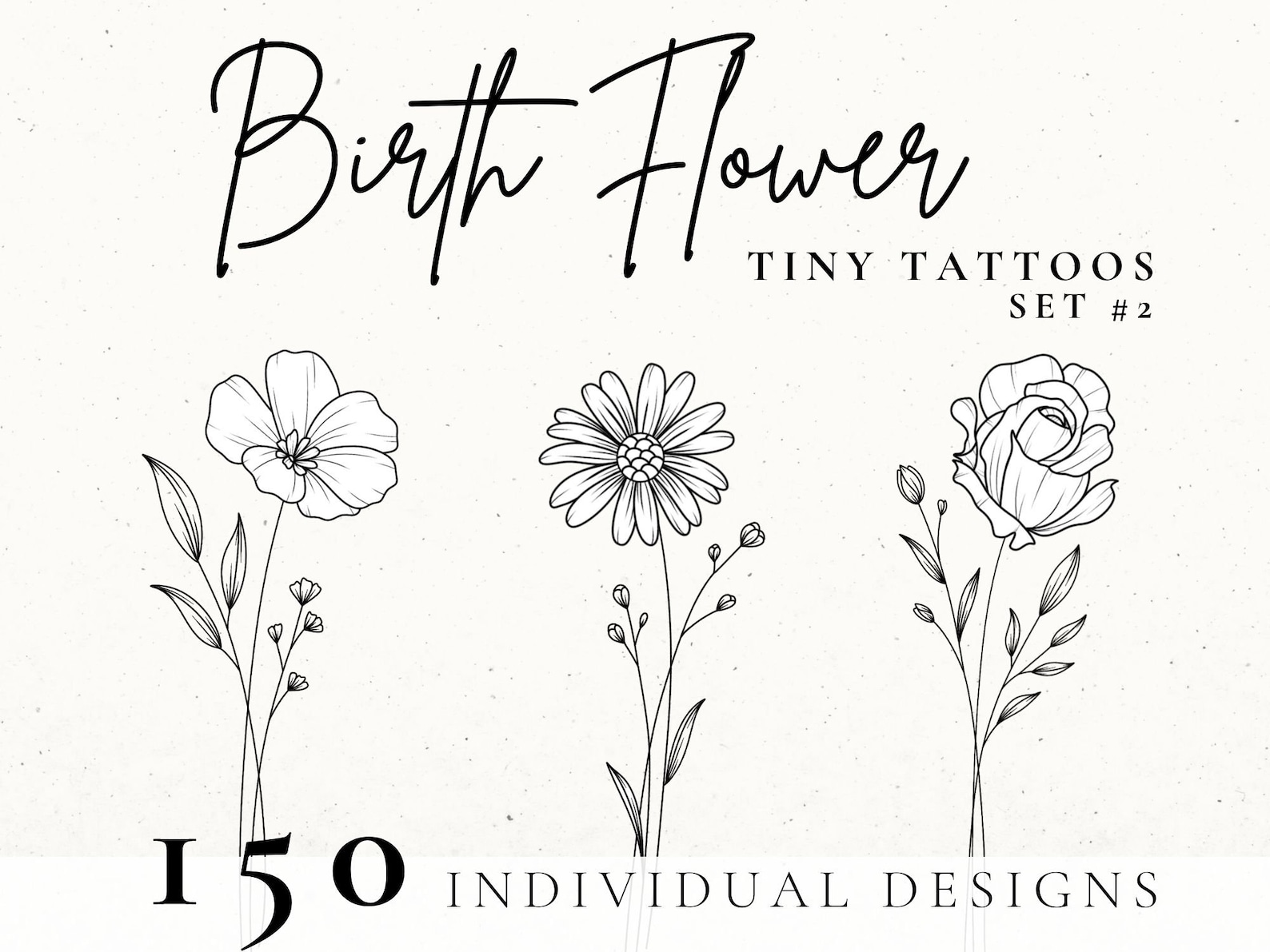 Birth Month Flower Tattoo Bundle Floral Tattoo Design - Etsy