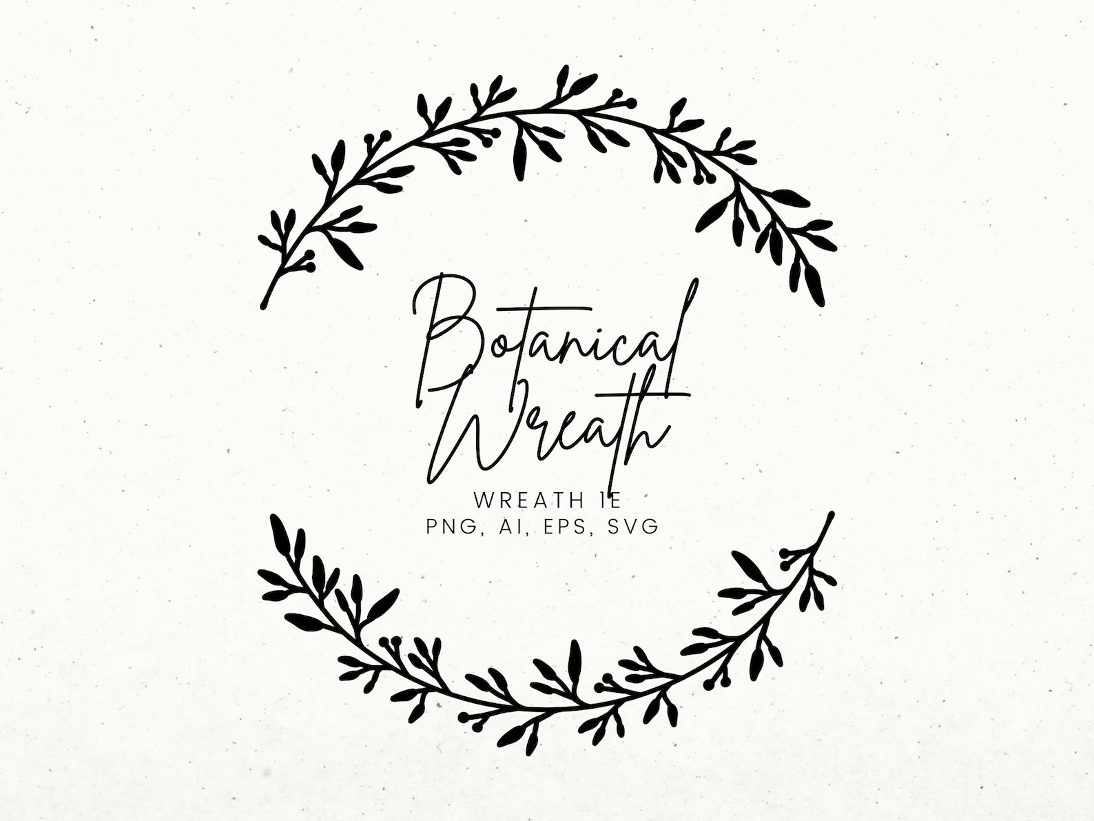 Botanical Wreath Svg Hand Drawn Laurel Wreath Clip Art | Etsy