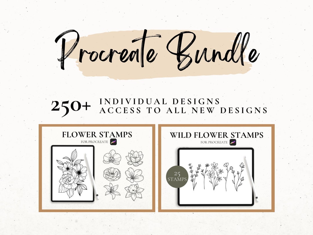 Procreate Stamp Bundle, Plant Clip Art Bundle Commercial Use, Birth ...