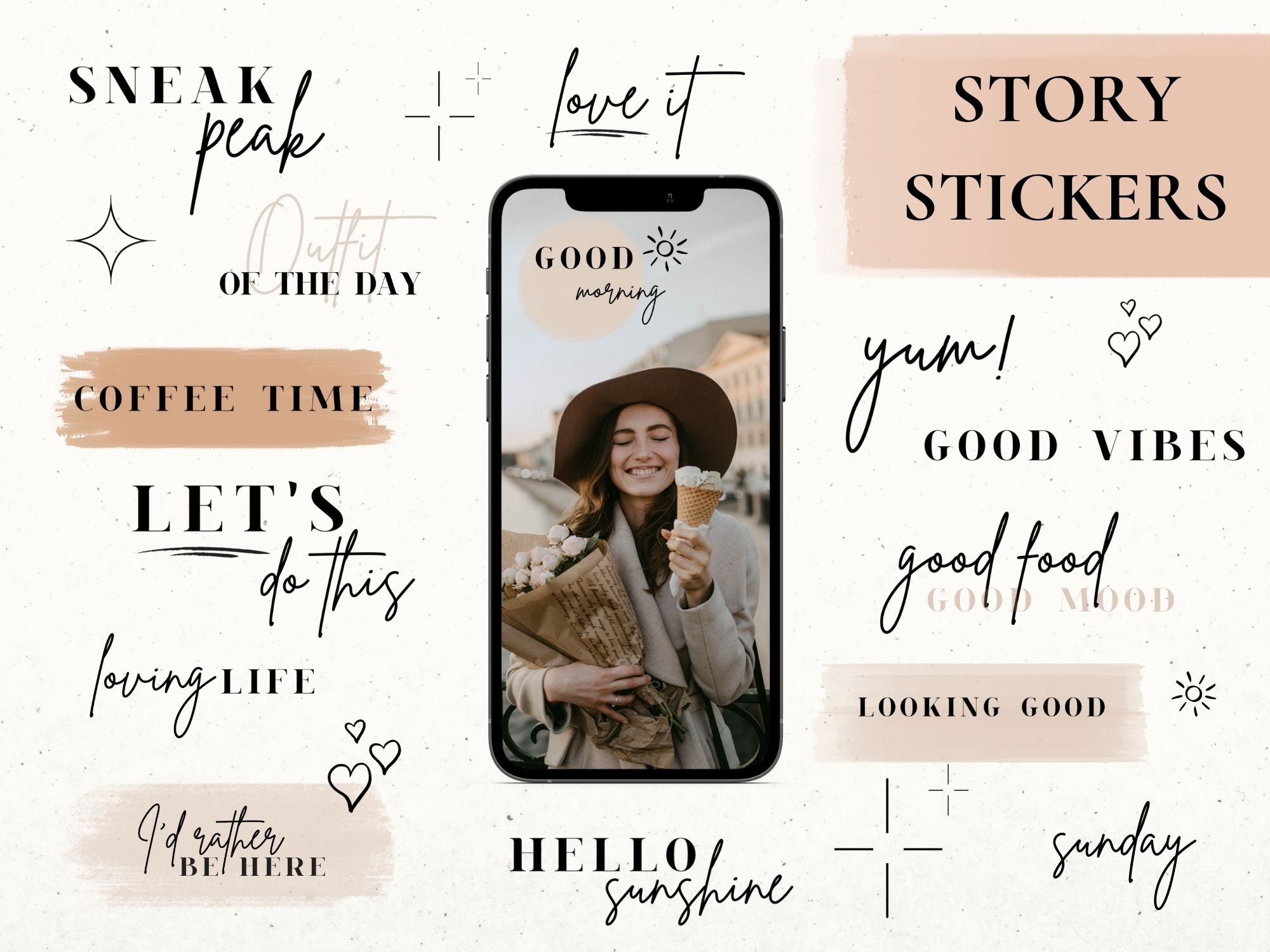 Instagram Story Stickers Boho Instagram Sticker Set - Etsy