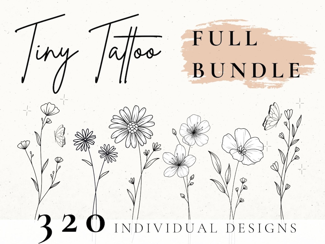 Birth Month Flower Tattoo Bundle Floral Tattoo Design - Etsy