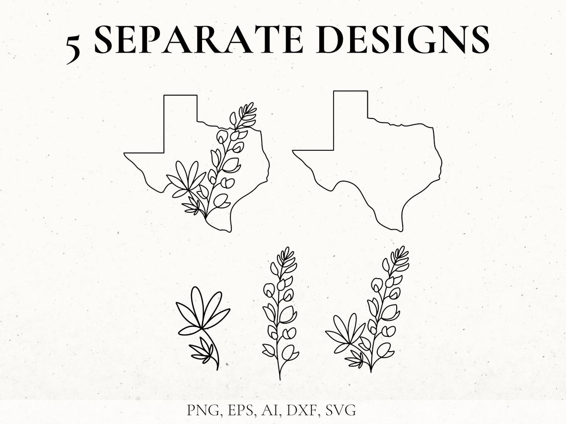 Texas Bluebonnet SVG Floral T Shirt Design Texas Clip Art - Etsy