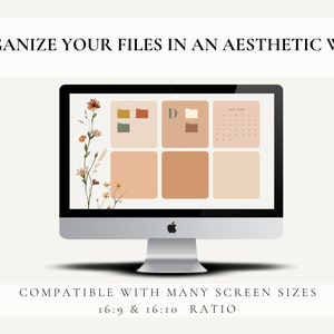 2024 and 2025 Flower Desktop Organizer, Wallpaper Aesthetic Desktop ...