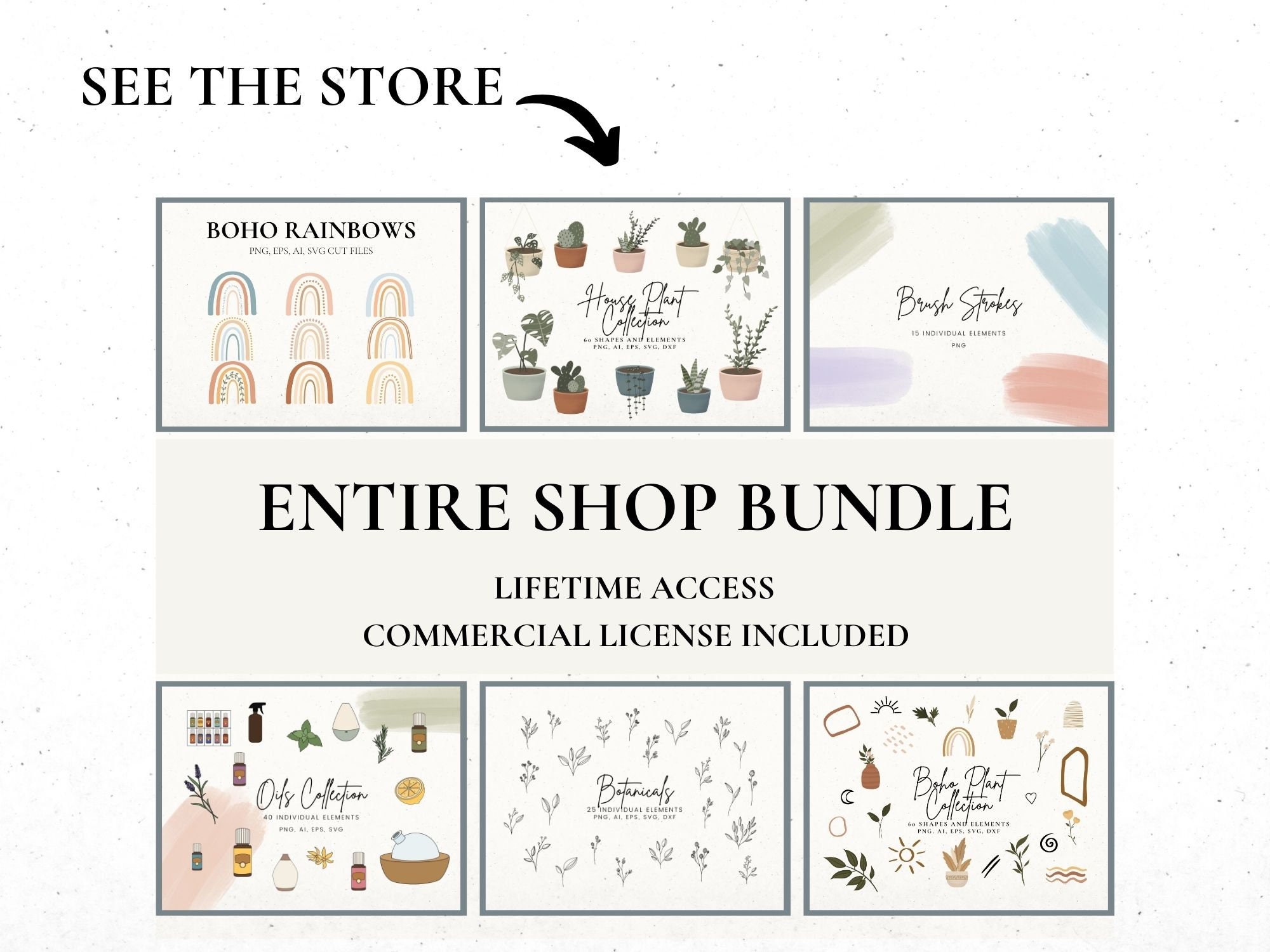 Boho SVG Bundle Bohemian Clip Art Set Botanical Flower Svg - Etsy Canada