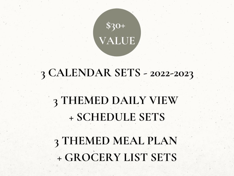 Printable Bundle Meal Plan Template Bundle Grocery List - Etsy