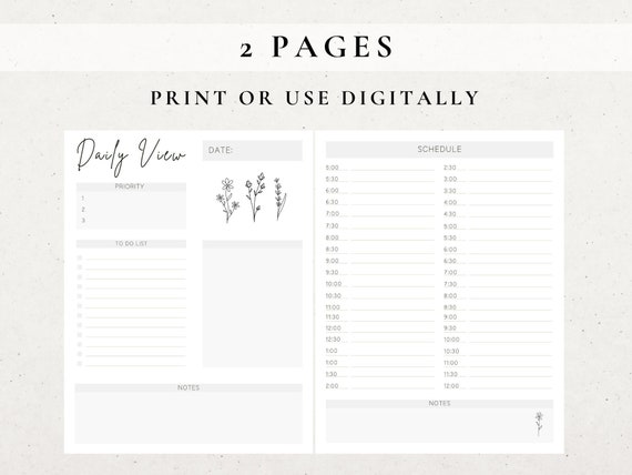 a5 planner inserts boho daily planner a4 BOHEMIAN PLANNER SET digital ...