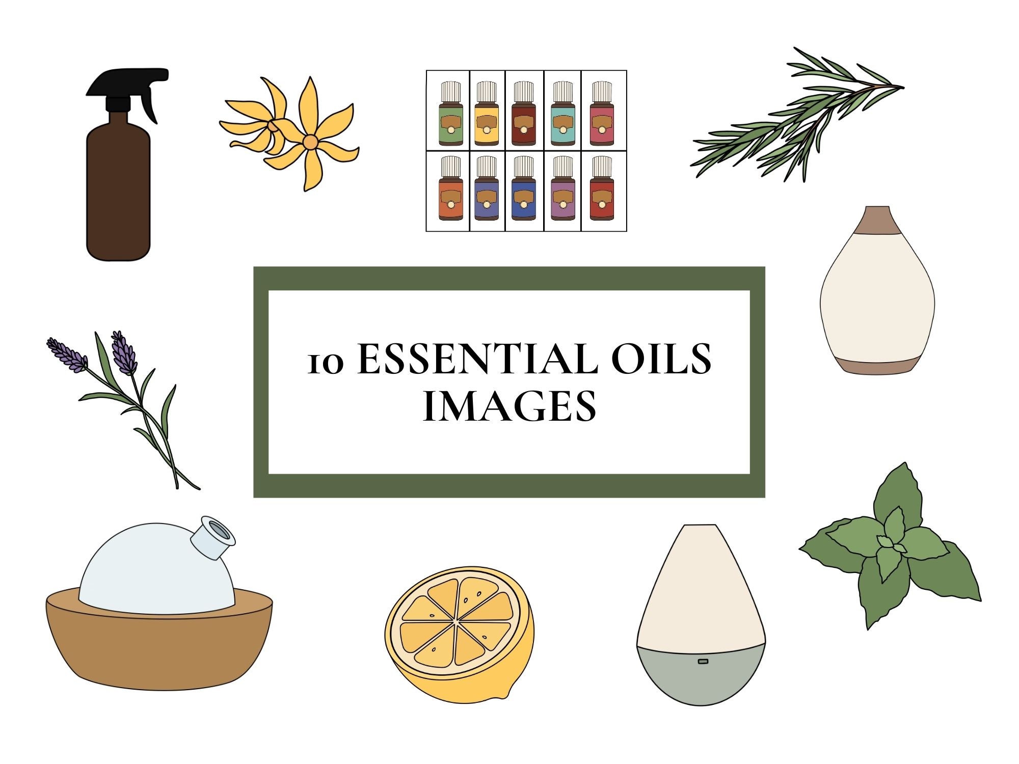 Essential Oils SVG Bundle Young Living Clip Art Set Wellness | Etsy