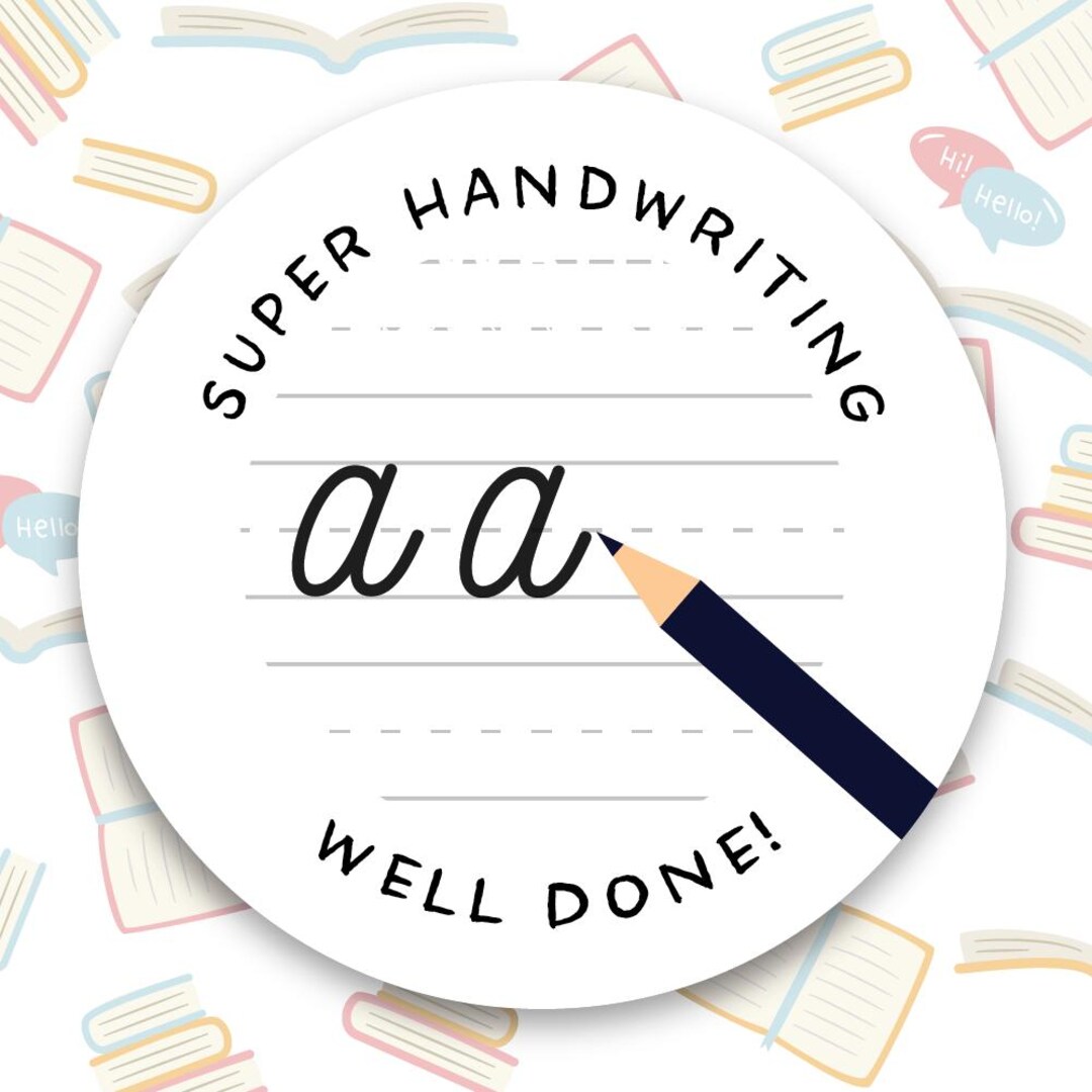 144 Super Handwriting Well Done Reward Stickers for School Teachers ...