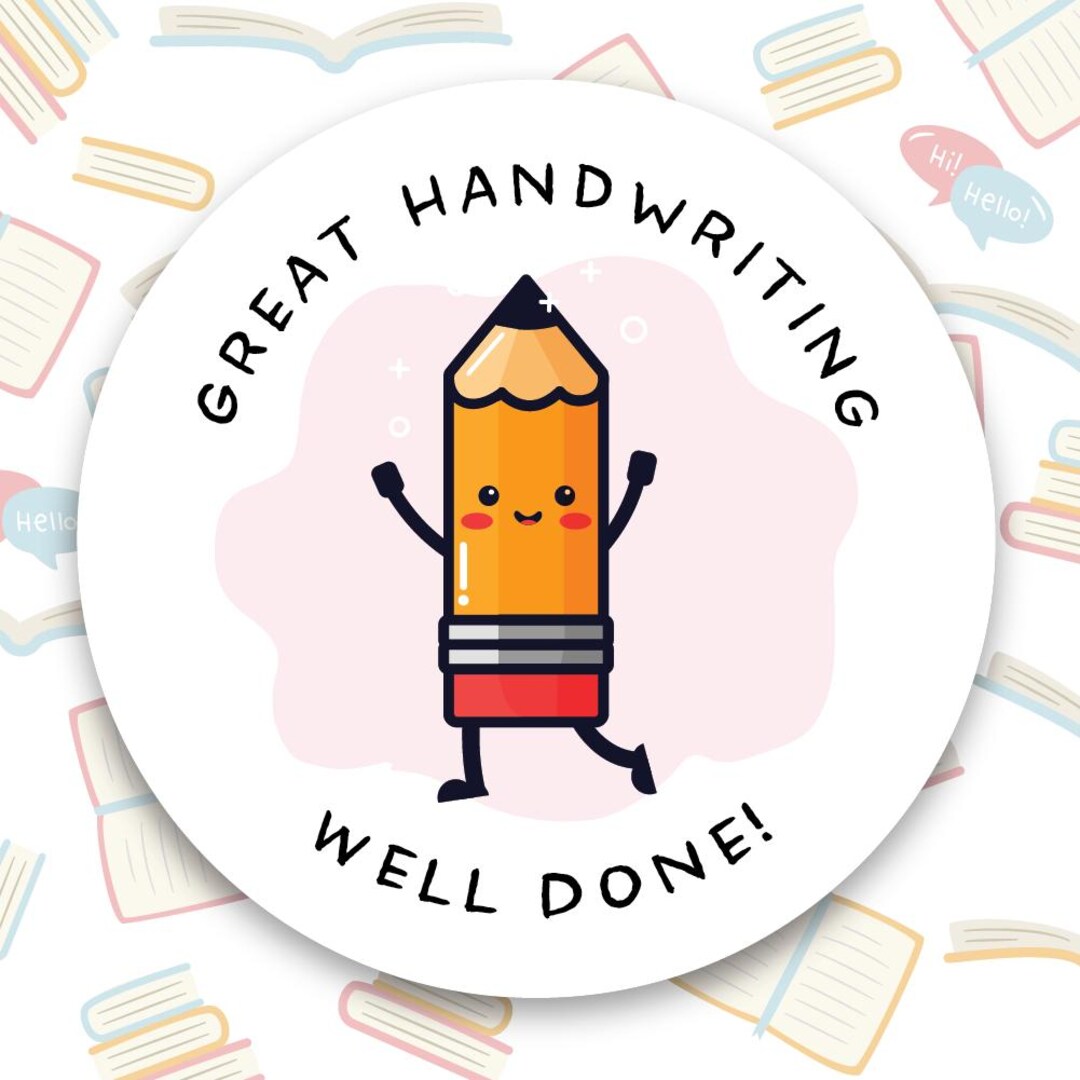 144 Great Handwriting Well Done Reward Stickers for School Teachers ...