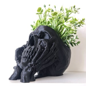 Happy Skull Horror Planter - Unique Plant Pot, Witchy/goth Decor ...