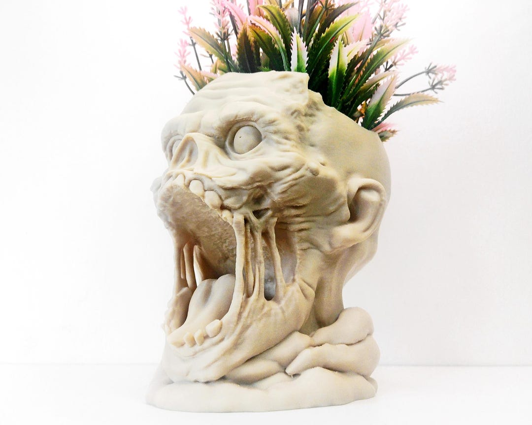 Horror Planter - Zombie Bust Plant Pot, Scary & Dark Gothic Sculpture ...