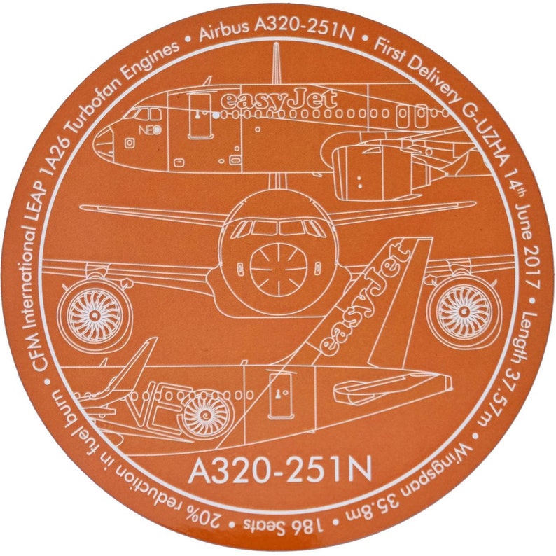 EasyJet A320neo Sticker Gift Piloot Cabinepersoneel Avgeek Student ...