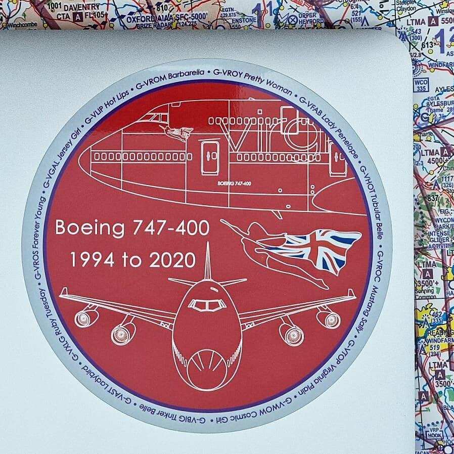 Virgin Atlantic 747 Commemorative Sticker Gift Pilot Cabin Crew Avgeek ...