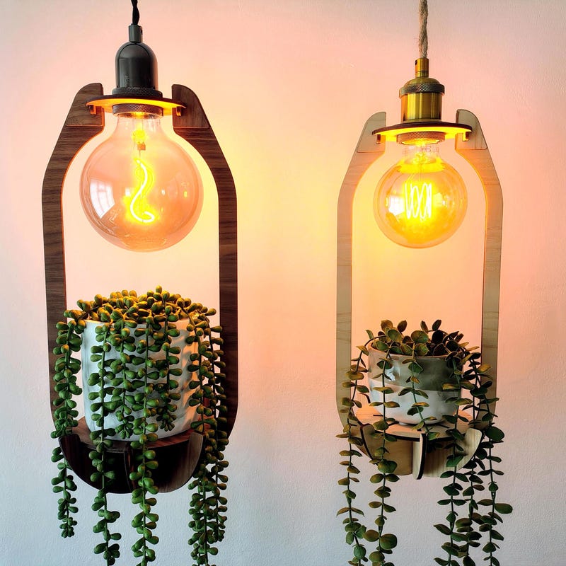 Boho Plant Stand Lamp - Etsy UK